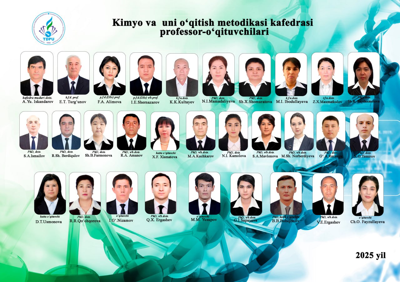 Kafedrada 60110800 - Kimyo, 60530100 - Kimyo bakalavriyat ta’lim yo ...